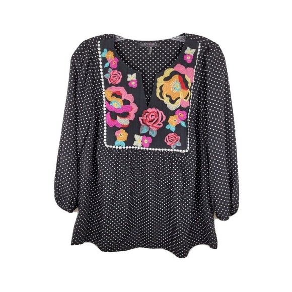 Glitzy Girlz | Tops | Glitzy Girl Size Small Polka Dot Top Flower ...